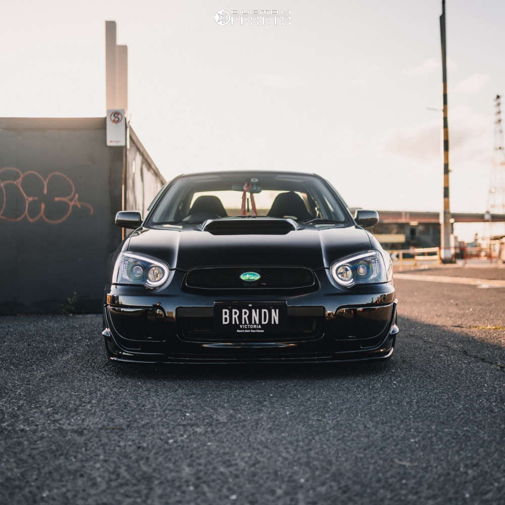 2005 Subaru Impreza with 18x8.5 44 Rays Engineering 57dr and 235/40R18 Yokohama Advan Neova ...