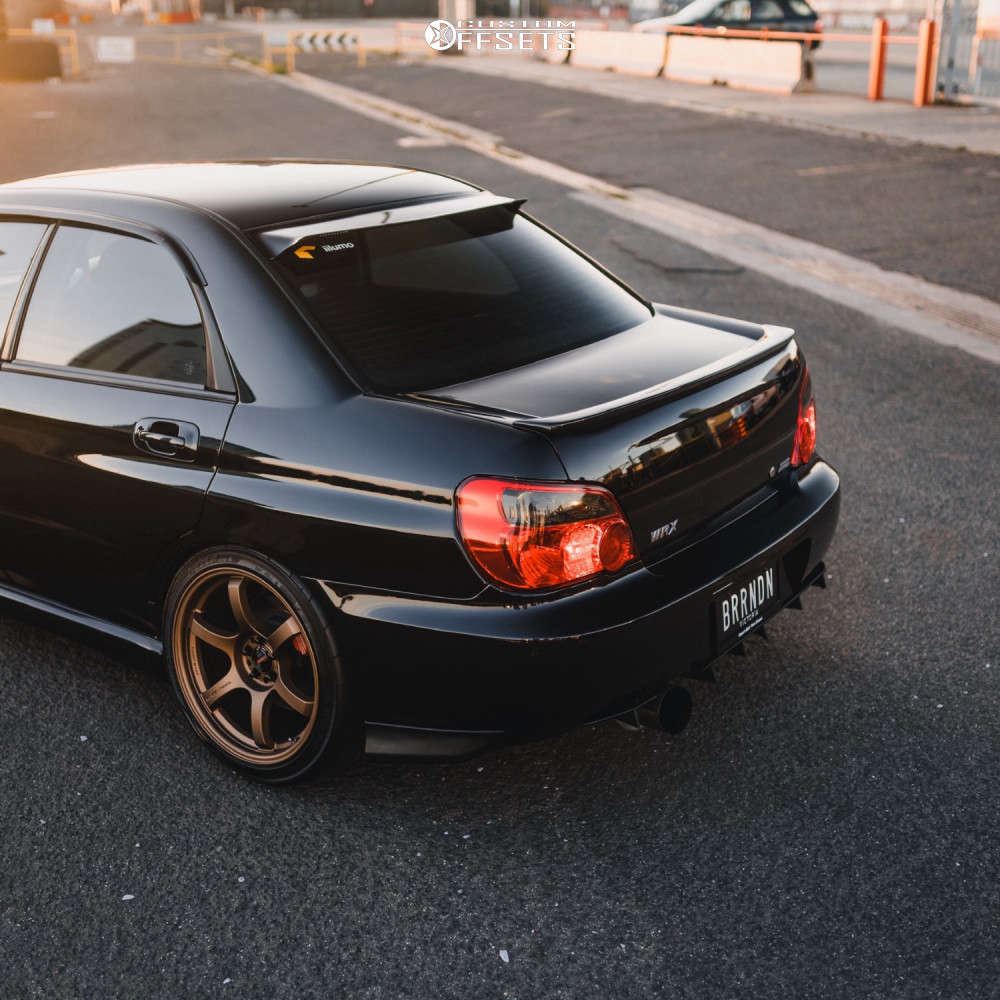 2005 Subaru Impreza with 18x8.5 44 Rays Engineering 57dr and 235/40R18 Yokohama Advan Neova ...