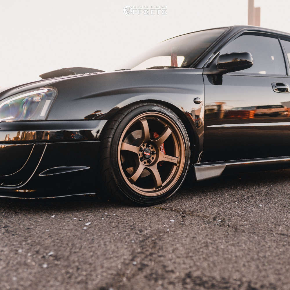 2005 Subaru Impreza with 18x8.5 44 Rays Engineering 57dr and 235/40R18 Yokohama Advan Neova ...