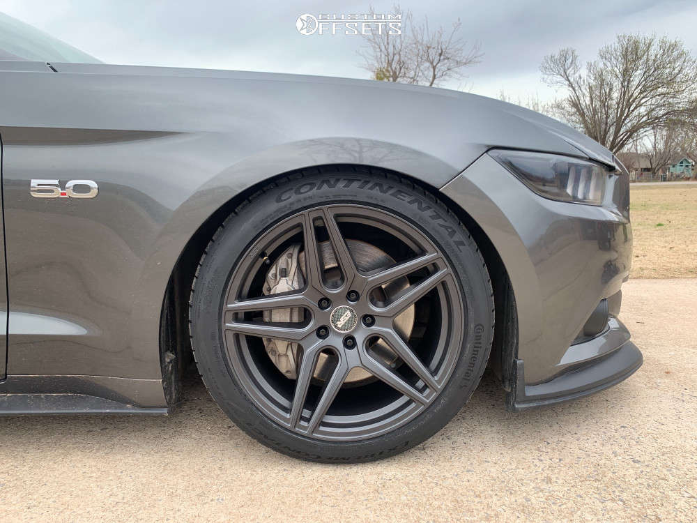 2015 Ford Mustang with 19x9.5 35 ESR Rf15 and 255/40R19 Continental ...