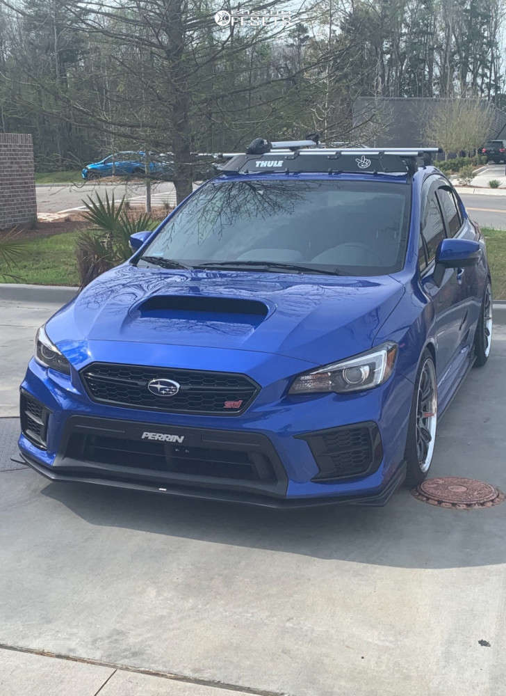 2020 Subaru WRX STI with 19x9.5 38 Work Emotion Zr10 and 255/35R19 Michelin Pilot Sport 4 S and ...