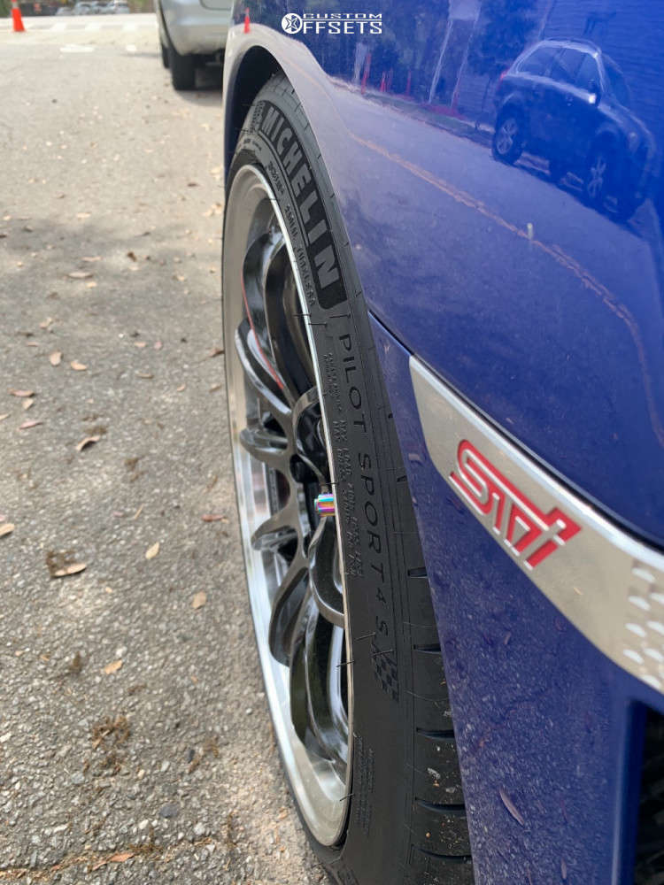 2020 Subaru WRX STI with 19x9.5 38 Work Emotion Zr10 and 255/35R19 Michelin Pilot Sport 4 S and ...