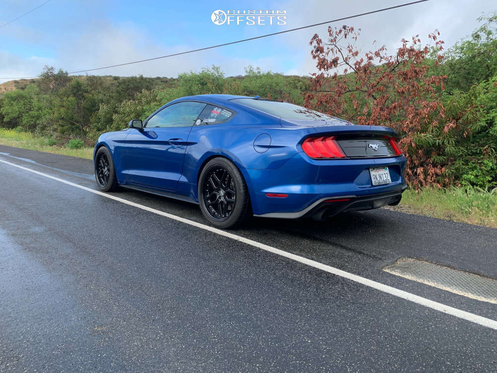 2018 Ford Mustang with 19x9.5 22 ESR Cs15 and 255/40R19 Uniroyal Tiger ...