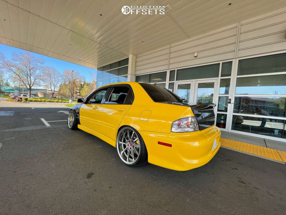 2003 Mitsubishi Lancer with 19x10 30 Weds 710s and 235/35R19 Achilles ...