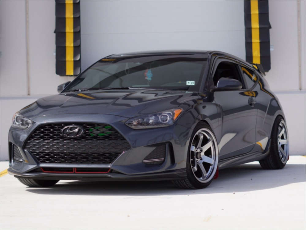 2019 Hyundai Veloster with 18x9.5 24 AVID1 AV6 and 225/40R18 Pirelli P ...