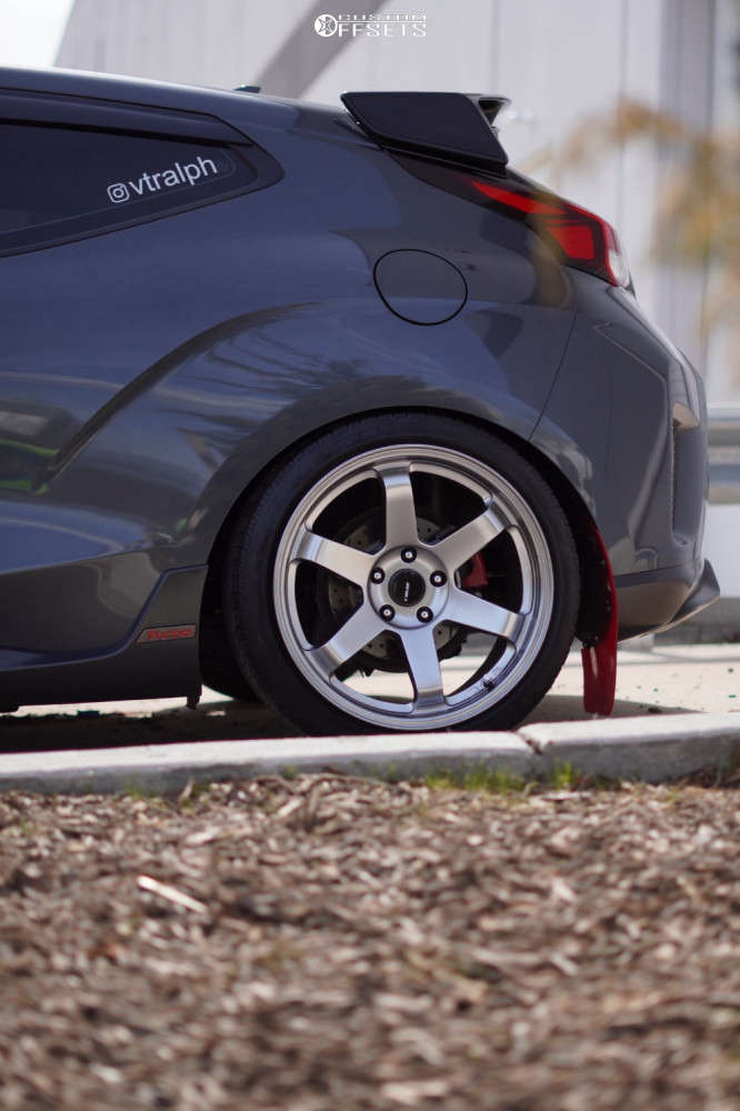 2019 Hyundai Veloster with 18x9.5 24 AVID1 AV6 and 225/40R18 Pirelli P ...