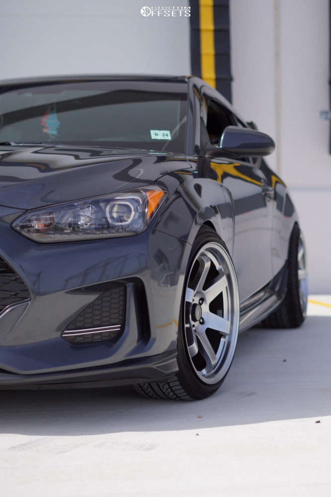 2019 Hyundai Veloster with 18x9.5 24 AVID1 AV6 and 225/40R18 Pirelli P ...
