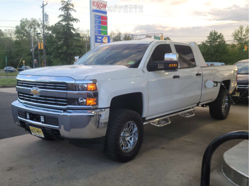2016 Chevrolet Silverado 3500 HD with 18x9 -12 Raceline Split and 33/12.5R18 Hankook Dynapro MT2 ...