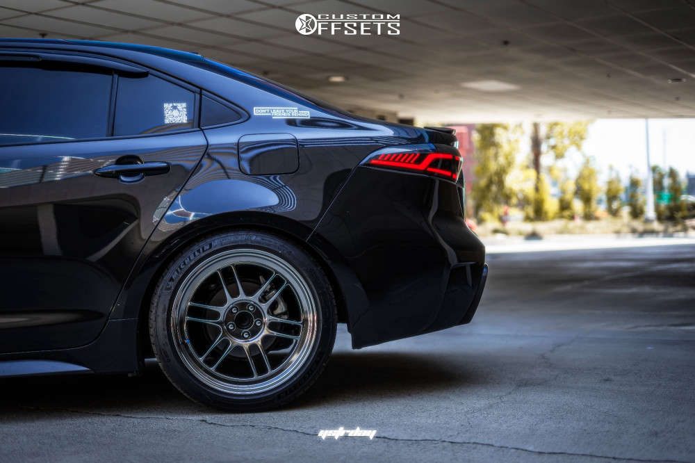2020 Toyota Corolla with 18x9.5 38 Enkei Rpf1 and 245/40R18 Michelin ...