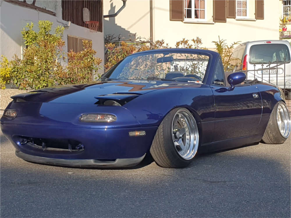 1991 Mazda MX-5 Miata with 15x9 7 Work Cr01 and 185/45R15 Nankang Ns-1 ...
