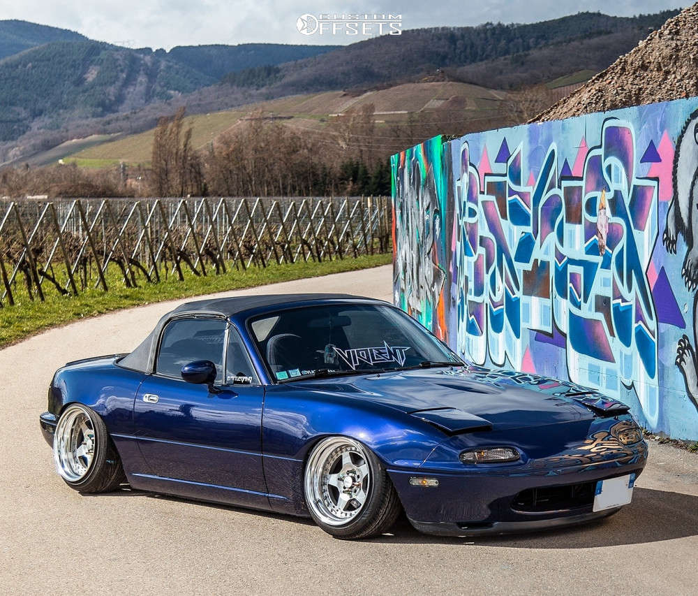 1991 Mazda MX-5 Miata with 15x9 7 Work Cr01 and 185/45R15 Nankang Ns-1 ...