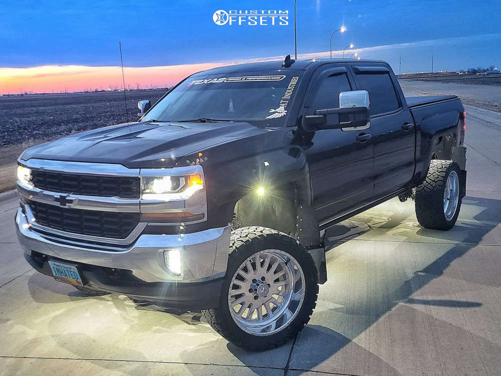 2017 Chevrolet Silverado 1500 with 22x10 -25 American Force Atom Ss and 33/12.5R22 Kenda Klever ...