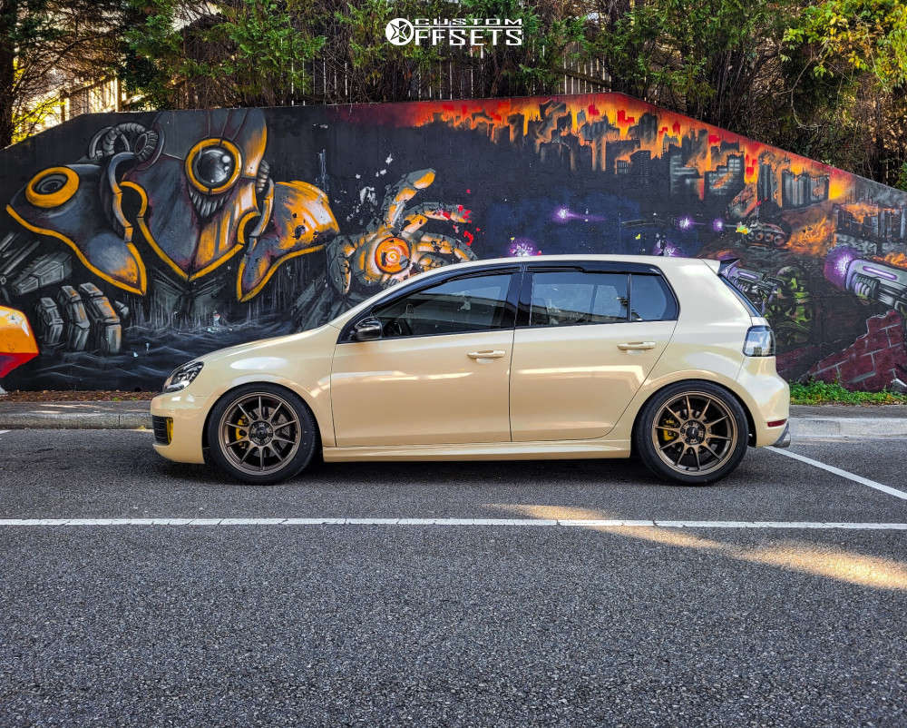 2012 Volkswagen GTI with 18x8.5 43 Konig Dekagram and 245/40R18 Nitto Motivo and Coilovers ...