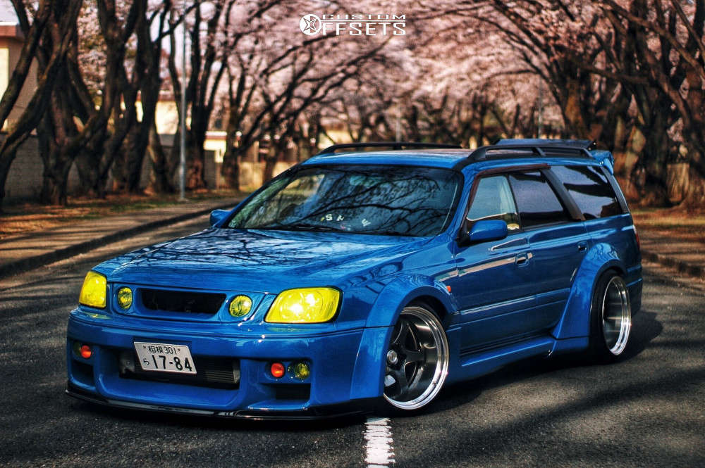 1999 Nissan Stagea with 19x10.5 -50 Work Meister S12p and 255/30R19 ...