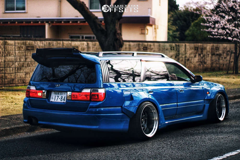 1999 Nissan Stagea with 19x10.5 -50 Work Meister S12p and 255/30R19 ...