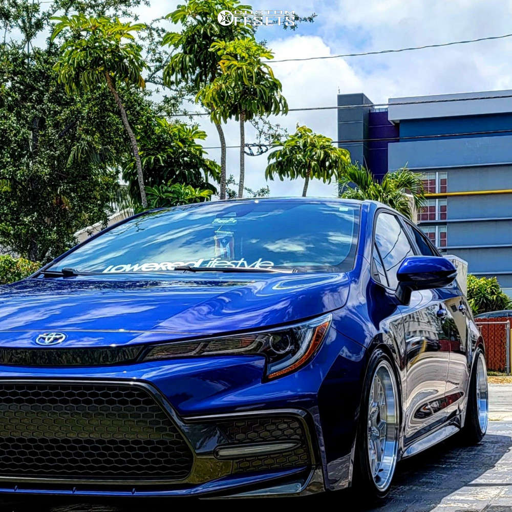 2020 Toyota Corolla with 18x9.5 35 ESR Cs11 and 225/40R18 Dunlop Sp ...