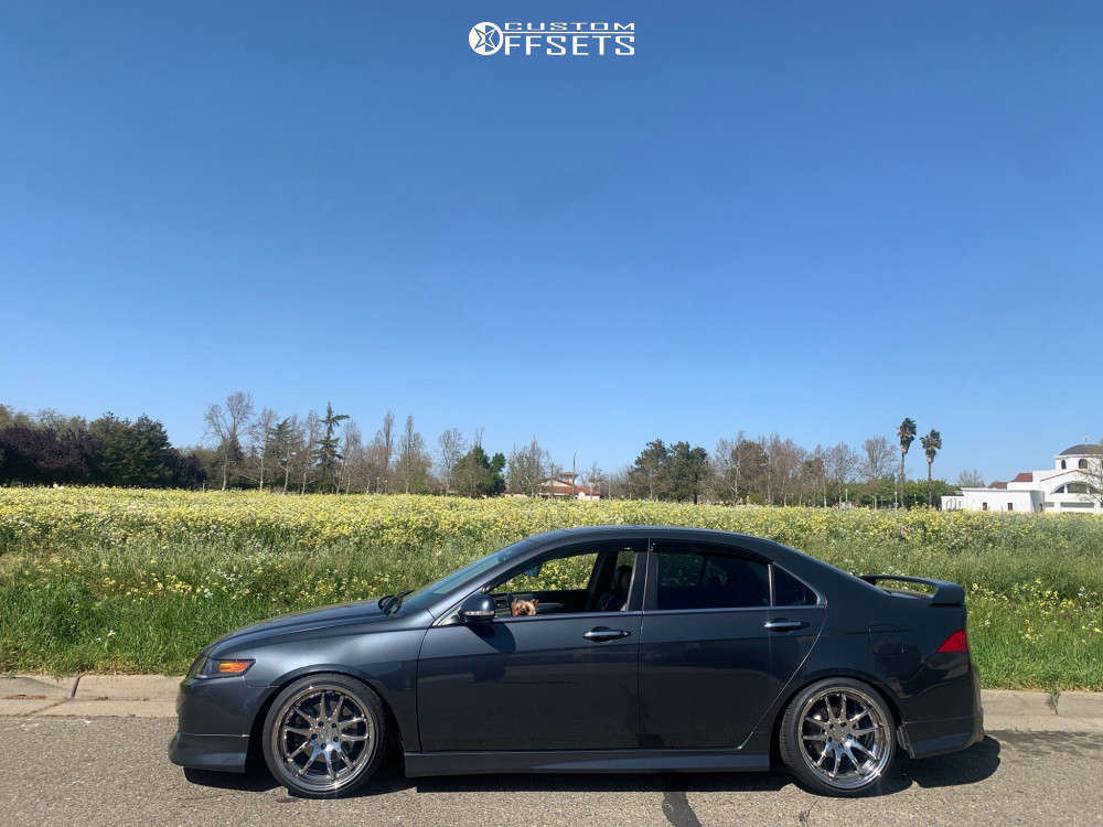 2004 Acura TSX with 18x9.5 15 Aodhan Ds02 and 225/35R18 Radar Dimax R8 ...