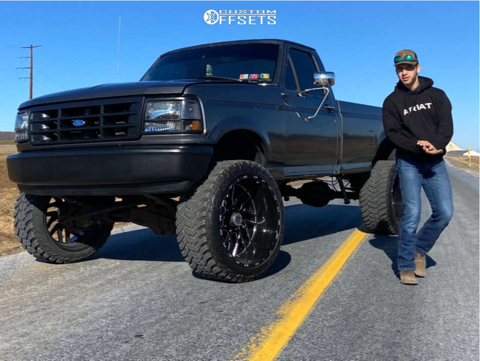 1996 Ford F-250 with 24x14 -76 TIS 544BM and 35/14R24 AMP Terrain ...
