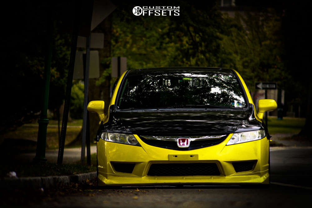 2008 Honda Civic with 17x9 38 Gram Lights 57dr and 245/40R17 Federal ...