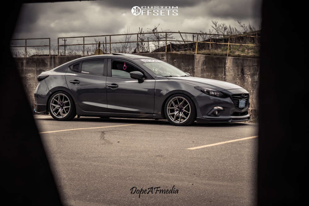 2015 Mazda 3 with 18x8 40 Fast Wheels Fc04 and 225/45R18 Laufenn S Fit ...