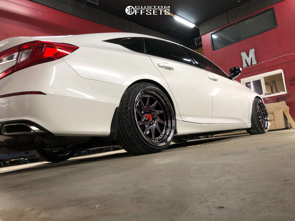2018 Honda Accord with 19x10.5 22 ESR Sr09 and 235/35R19 Lexani Lx-twenty and Lowering Springs ...