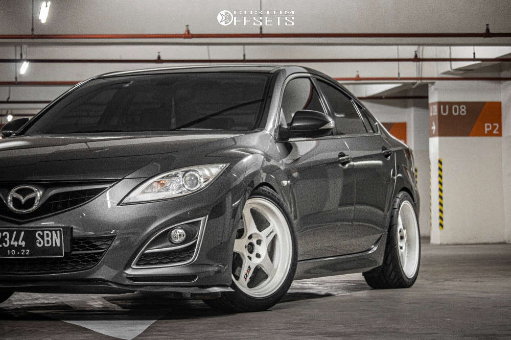 2012 Mazda 6 with 18x8 40 Desmond Regamaster and 235/45R18 Accelera Phi ...
