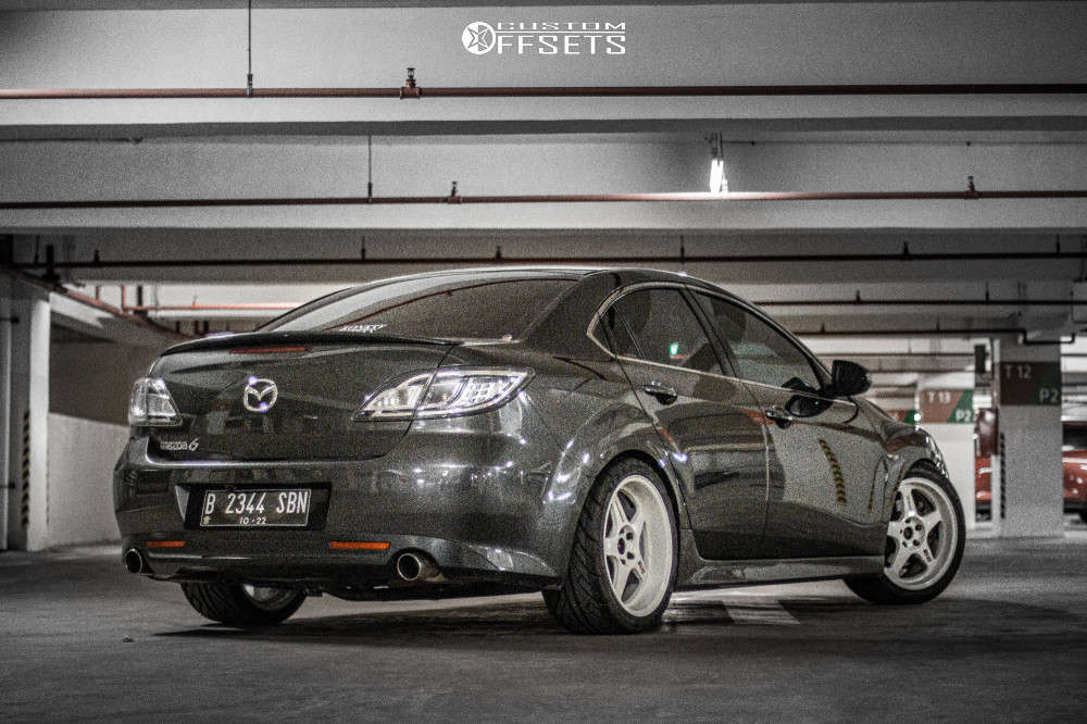 2012 Mazda 6 with 18x8 40 Desmond Regamaster and 235/45R18 Accelera Phi ...