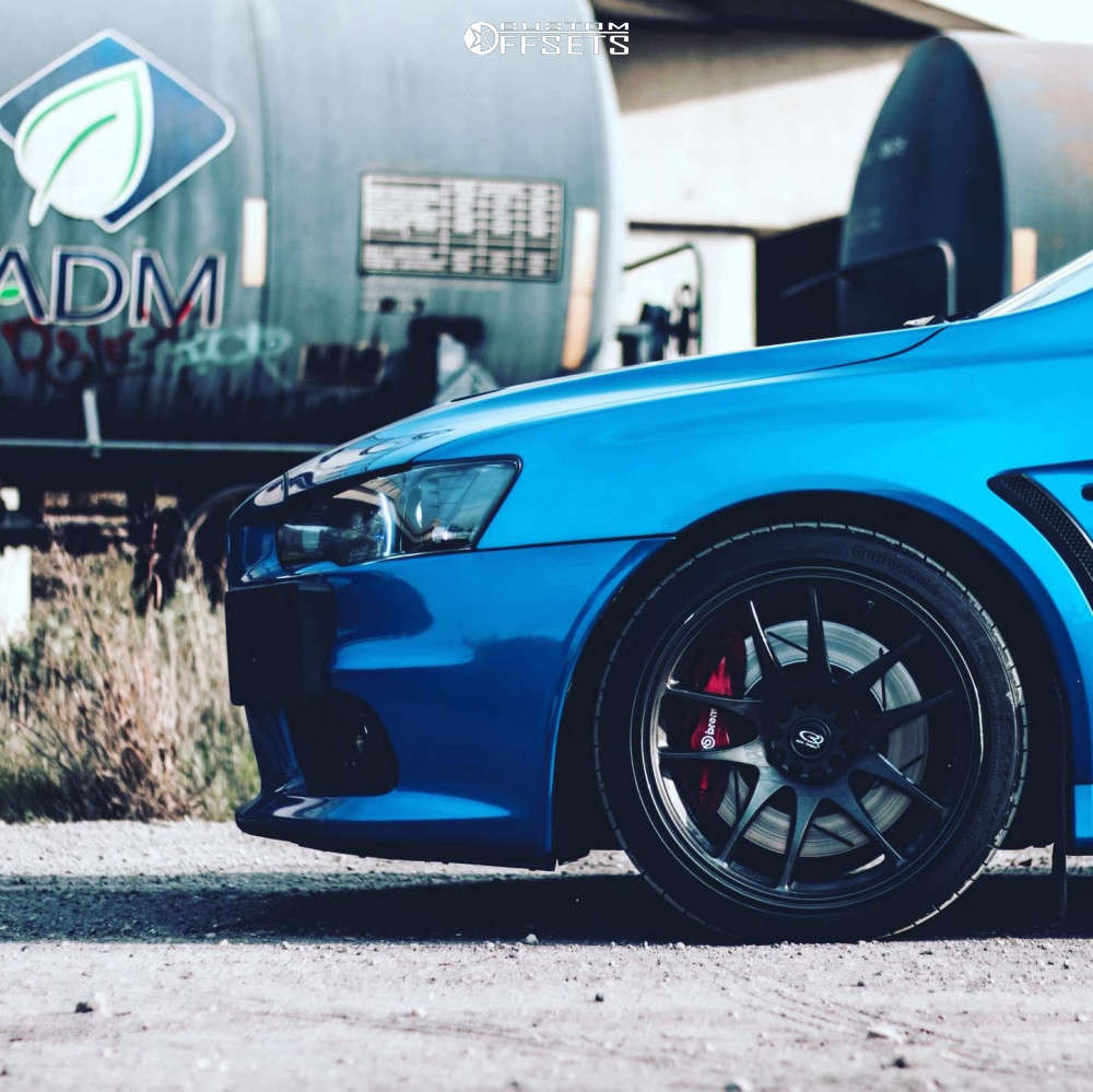 2011 Mitsubishi Lancer with 18x9.5 35 Rota Torque and 255/35R18 ...