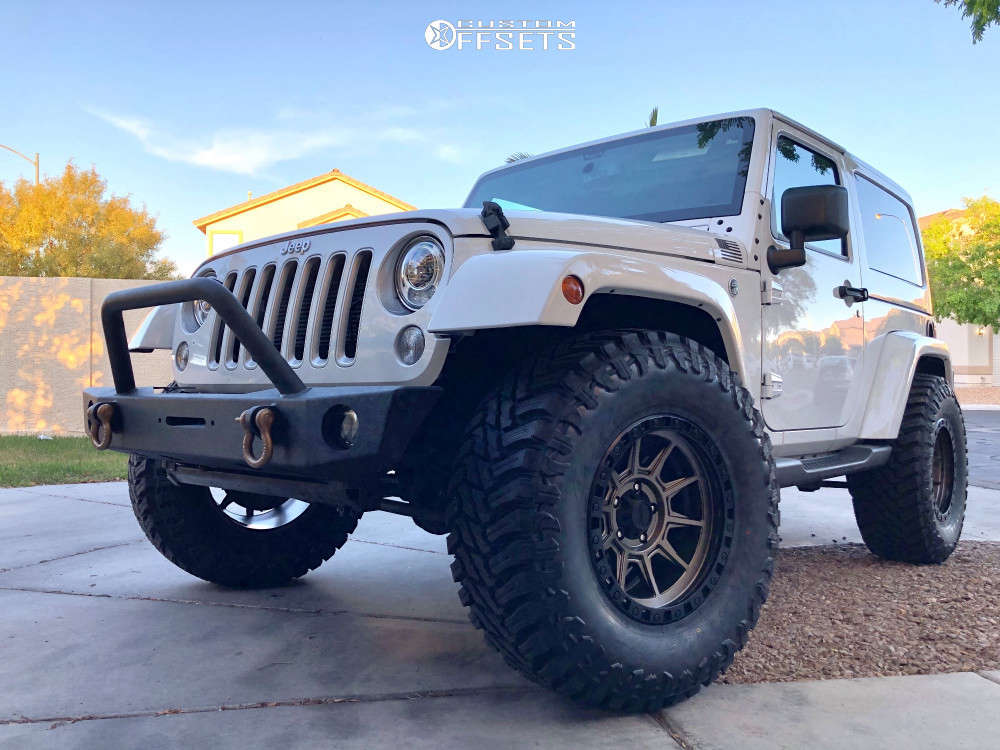 2018 Jeep Wrangler JK with 17x9 0 American Racing Ar202 and 35/12.5R17 ...