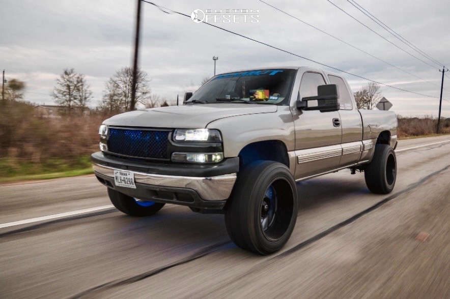 2002 Chevrolet Silverado 1500 with 22x12 -51 Vision Spyder and 35/12 ...