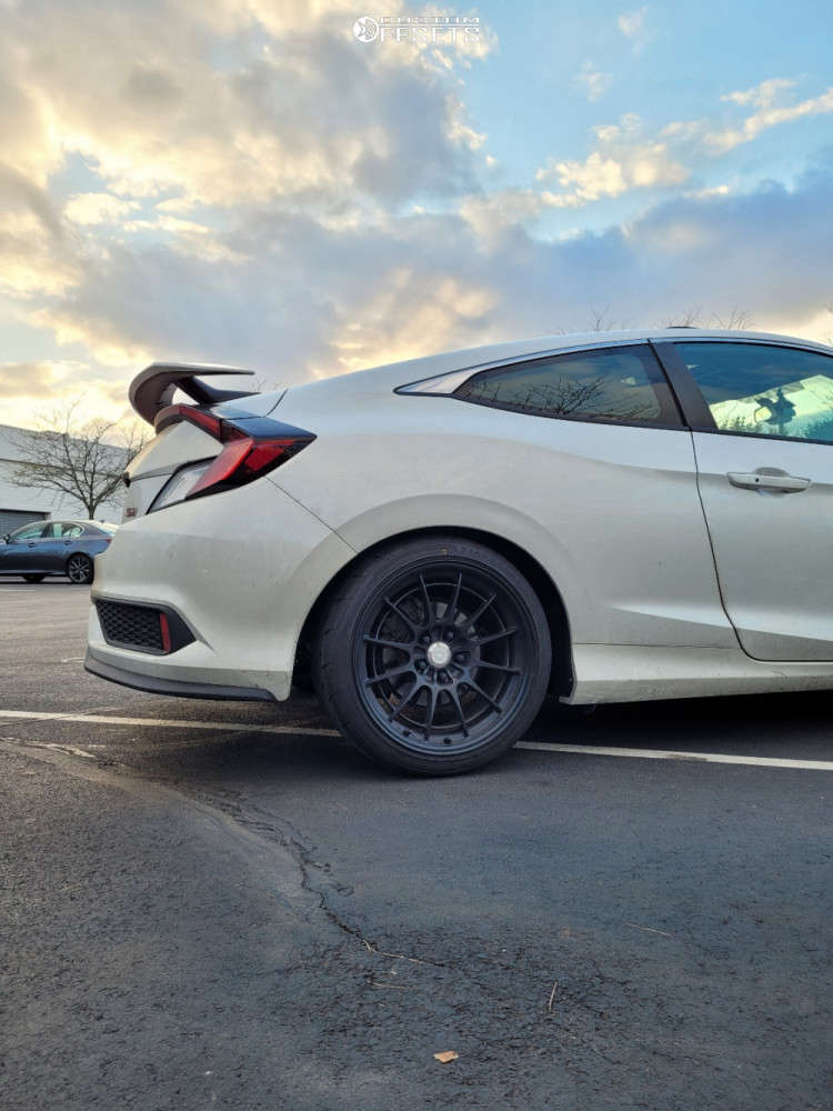 2018 Honda Civic with 18x9.5 40 Enkei Nt03m and 255/35R18 Firestone ...