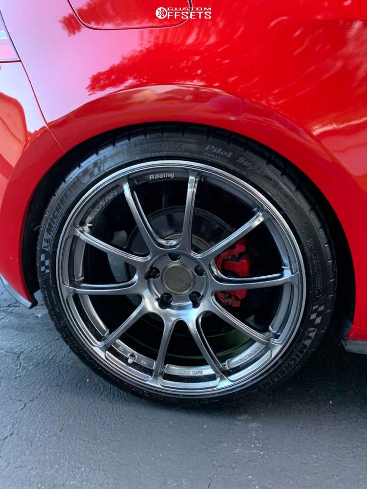 2015 Volkswagen GTI with 19x8.5 35 Advan RZII and 255/35R19 Michelin ...