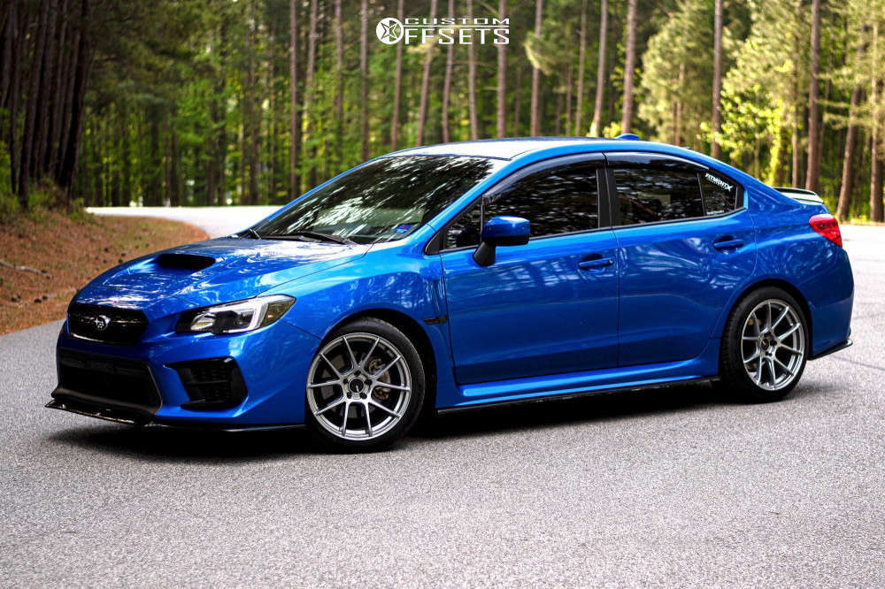 2018 Subaru WRX with 18x9.5 38 Enkei Tsv and 245/40R18 Continental ...