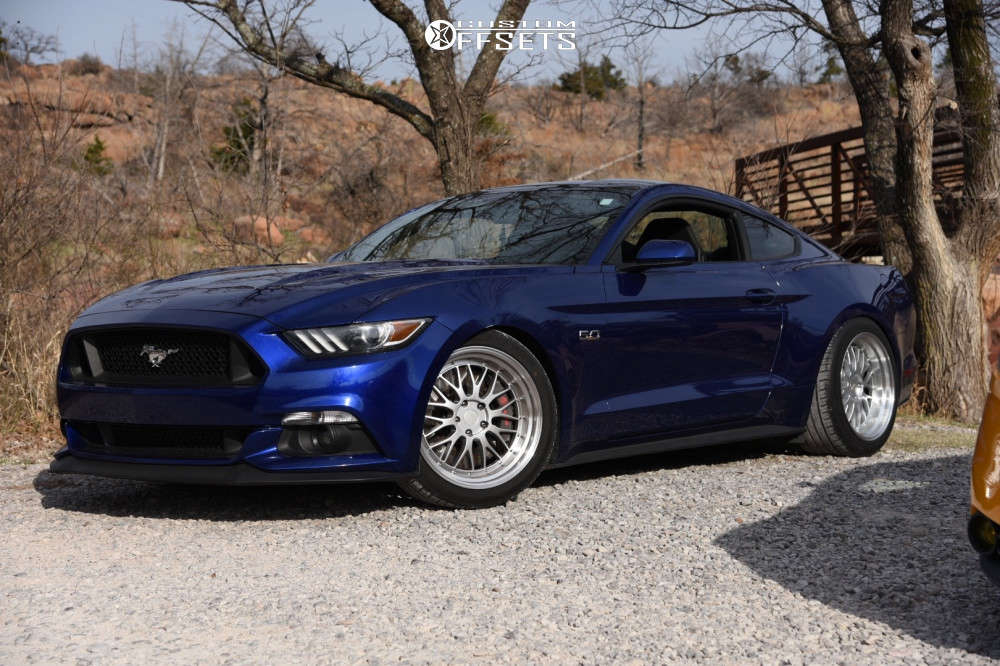 2016 Ford Mustang with 19x9.5 22 ESR Sr05 and 255/40R19 Firestone ...