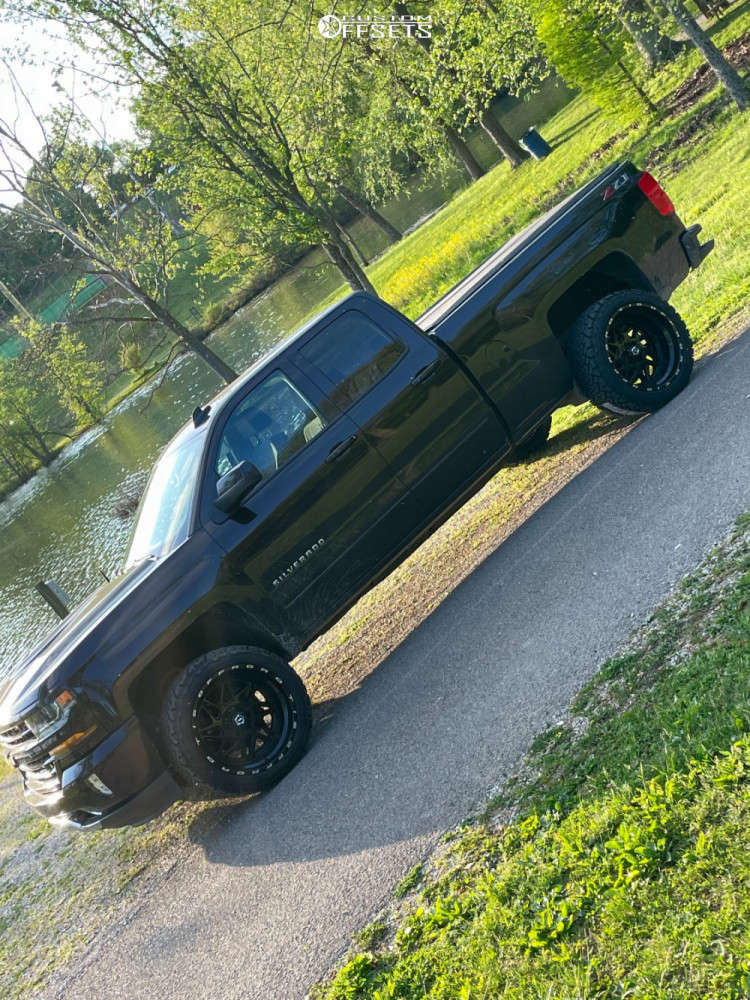 2018 Chevrolet Silverado 1500 with 22x12 -44 TIS Forged 552B and 33/12 ...