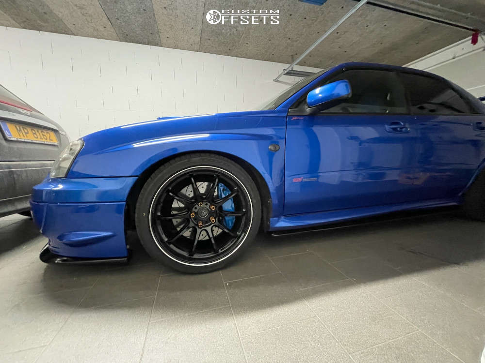 2005 Subaru WRX STI with 18x9.5 35 Work Emotion Zr10 and 255/35R18 Toyo ...
