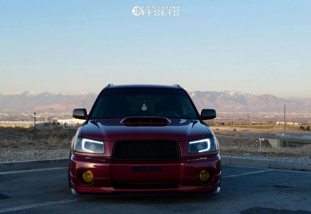 2005 Subaru Forester with 18x9.5 38 Enkei Rpf1 and 235/40R18 Pirelli ...