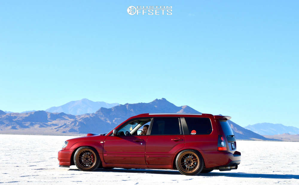 2005 Subaru Forester with 18x9.5 38 Enkei Rpf1 and 235/40R18 Pirelli ...