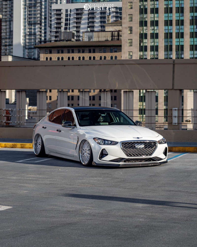 2020 Genesis G70 with 20x9.5 8 Work Vsxx and 245/30R20 Lancaster and Air Suspension | Custom Offsets
