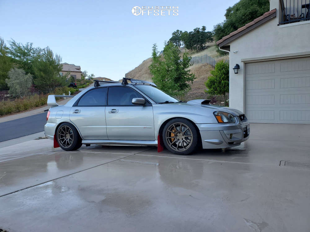 2005 Subaru WRX STI with 17x9 35 Aodhan Ah06 and 225/45R17 Falken Ziex ...