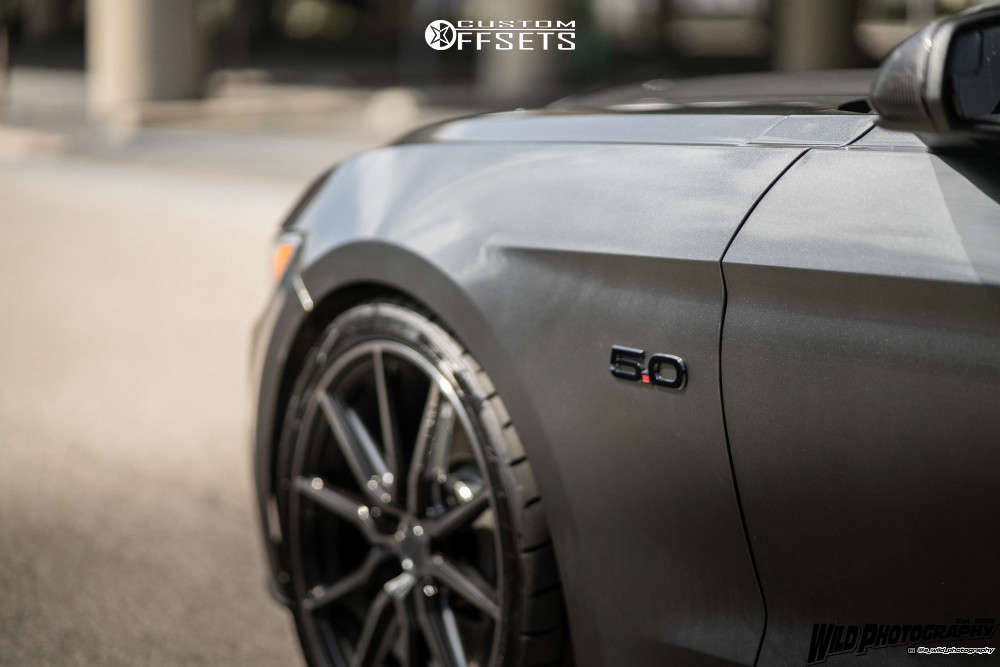 2017 Ford Mustang with 20x9 38 Vossen Hf3 and 275/30R20 Nitto Nt555 G2 and Lowering Springs ...