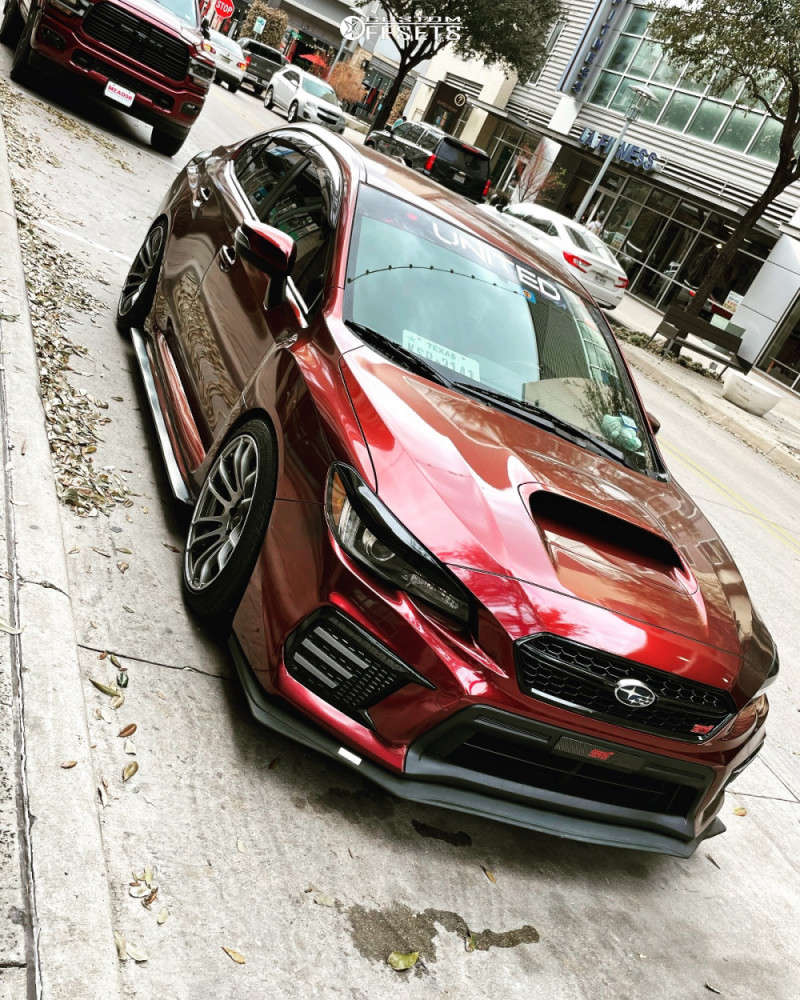 2018 Subaru WRX STI with 18x9.5 38 AVID1 AV20 and 245/40R18 Road Hugger ...