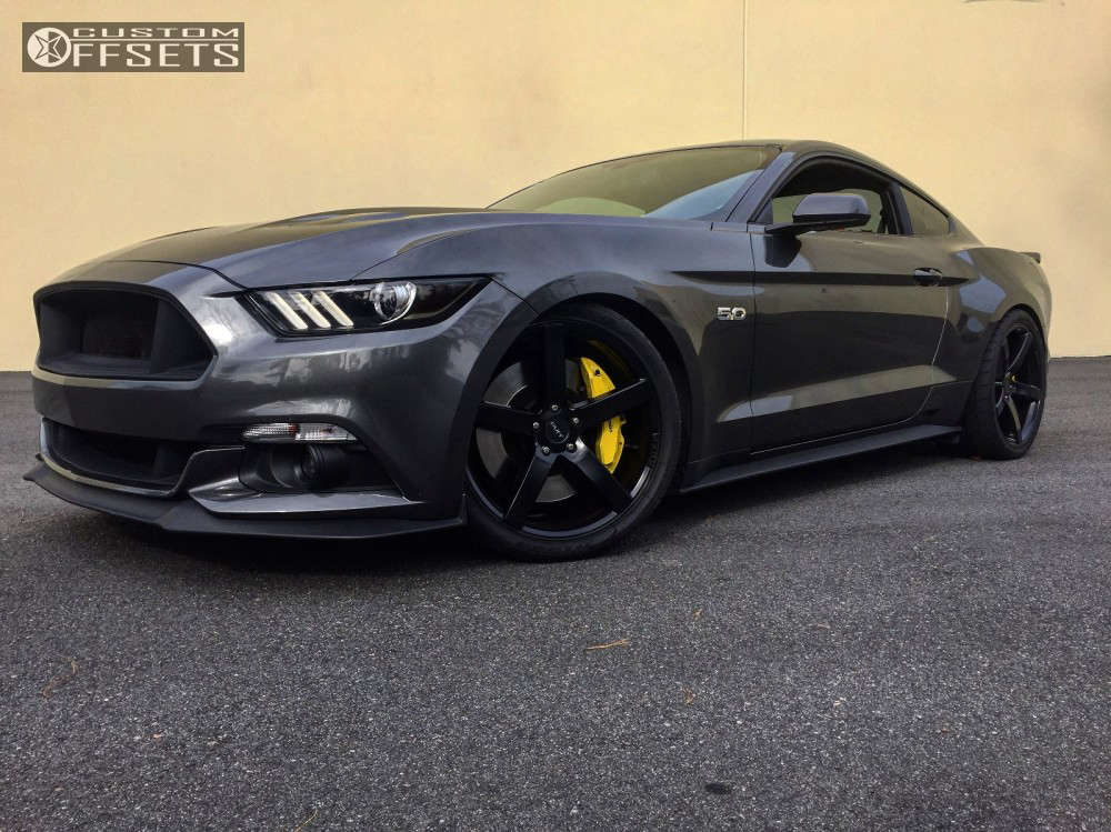 2015 Ford Mustang with 20x9.5 0 Ruff R1 and 27/10.5R20 Nitto NT555 G2 ...