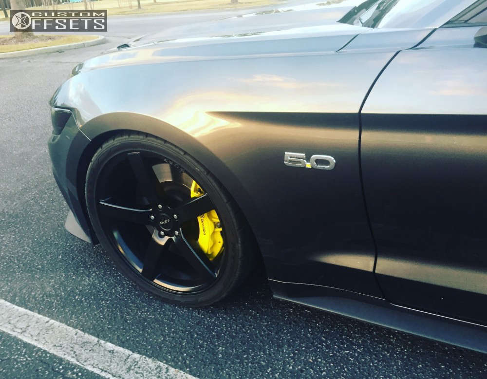 2015 Ford Mustang with 20x9.5 0 Ruff R1 and 27/10.5R20 Nitto NT555 G2 ...