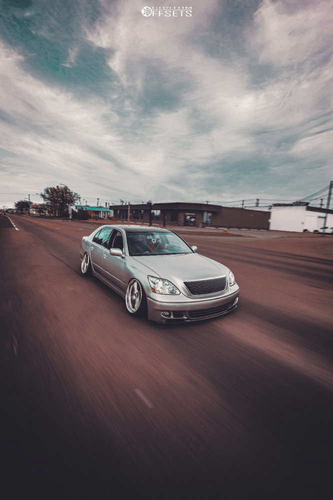 2004 Lexus LS430 with 20x9.5 9 Weds Cerberus Iii and 225/35R20 Sumitomo ...