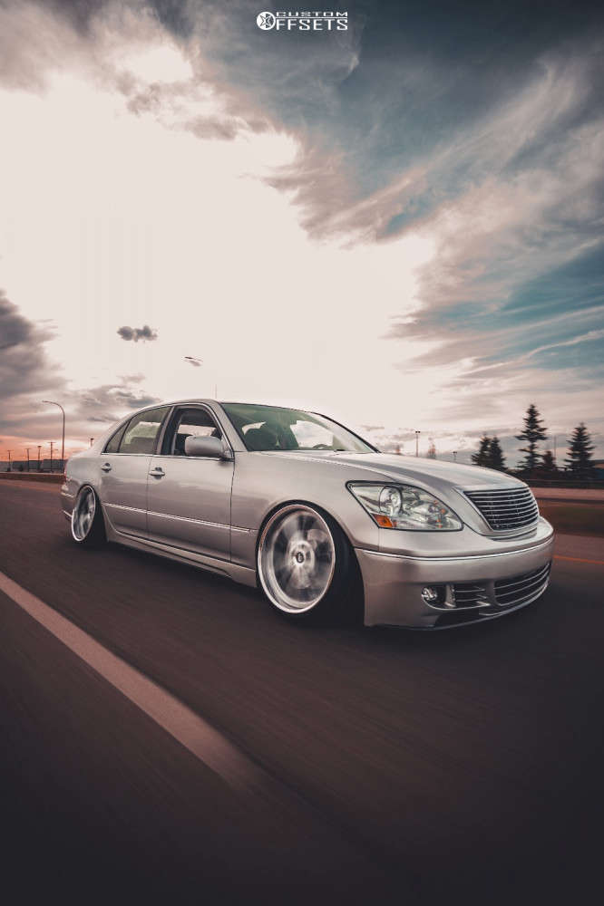 2004 Lexus LS430 with 20x9.5 9 Weds Cerberus Iii and 225/35R20 Sumitomo ...