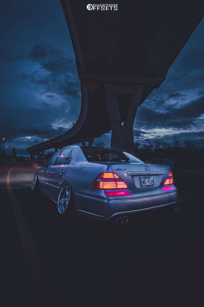2004 Lexus LS430 with 20x9.5 9 Weds Cerberus Iii and 225/35R20 Sumitomo ...