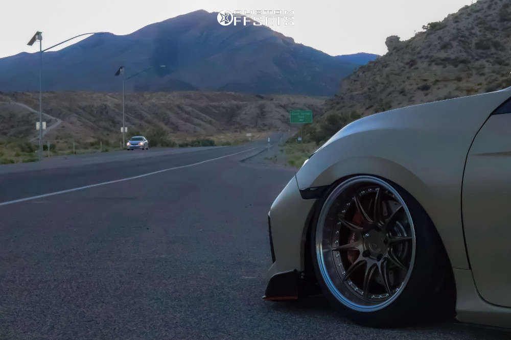 2017 Honda Civic with 18x9.5 22 Aodhan DS07 and 225/40R18 Firestone ...