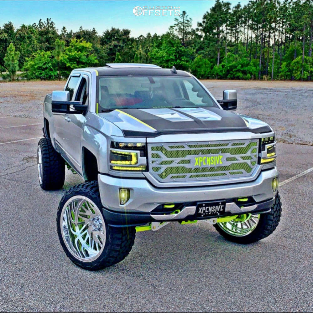 2016 Chevrolet Silverado 1500 with 26x14 TIS Forged F102 and 37/14.5R26 ...