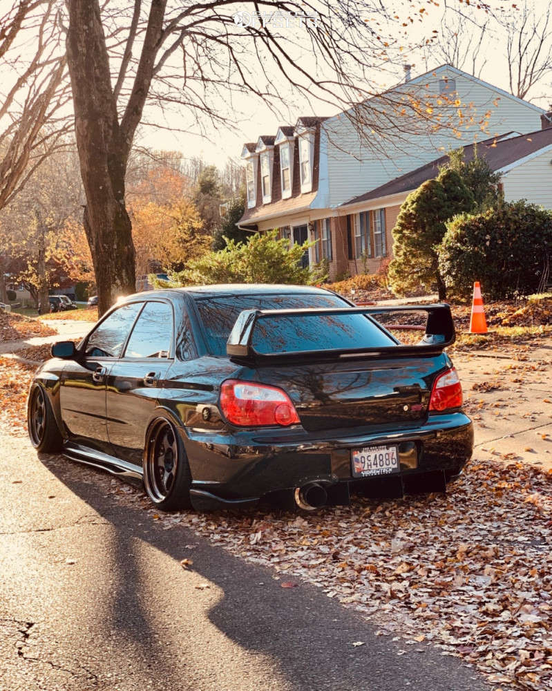 2005 Subaru WRX STI with 18x9.5 24 Work Meister S1 3p and 215/35R18 ...